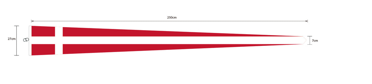 Denmark Vimpel Pennant (0.27 x 2.5 m) – The Flag Shop Ltd